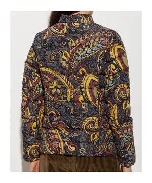 Etro Cropped Recycled Nylon Down Jacket With Paisley Motif