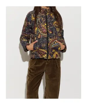 Etro Cropped Recycled Nylon Down Jacket With Paisley Motif