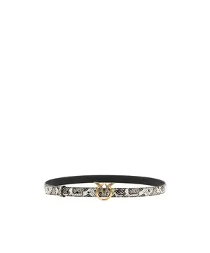 Pinko Python Print Leather Belt - Grey