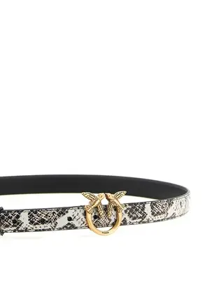 Pinko Python Print Leather Belt