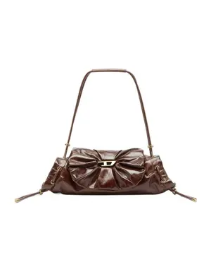DIESEL® Scrunch-d Leather Shoulder Bag - Brown