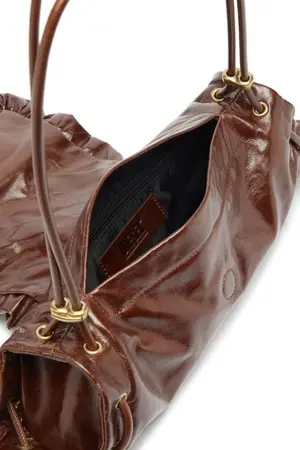 DIESEL® Scrunch-d Leather Shoulder Bag