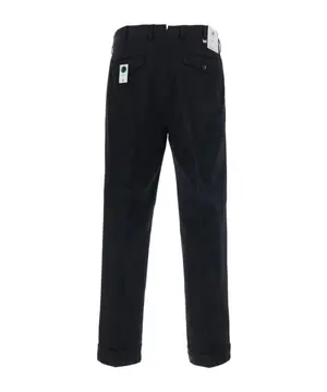 PT TORINO Pleated Turn-up Trousers - Black