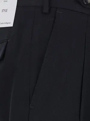 PT TORINO Pleated Turn-up Trousers - Black