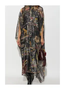 Etro Pleated Printed Maxi Dress