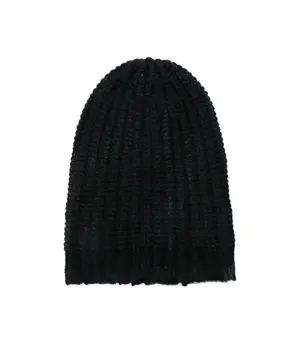 Avant Toi Ribbed Knit Beanie Hat - Blue Navy