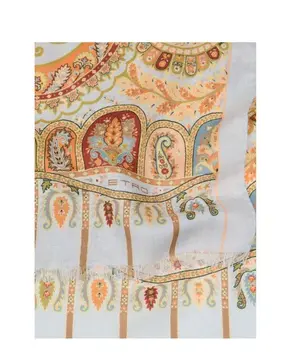 Etro Floral-motif Frayed Scarf