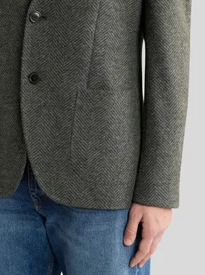 Etro Single-breasted Knit Jacket With Chevron Motif