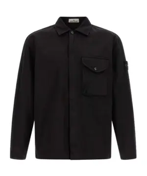 Stone Island Badge Logo' Overshirt - Black