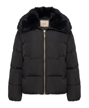TWINSET Faux Fur-collar Zip-up Puffer Jacket