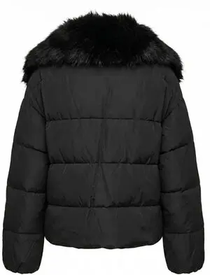 TWINSET Faux Fur-collar Zip-up Puffer Jacket