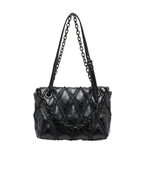 DIESEL® Charm-d Diamond-quilted Shoulder Bag - Black
