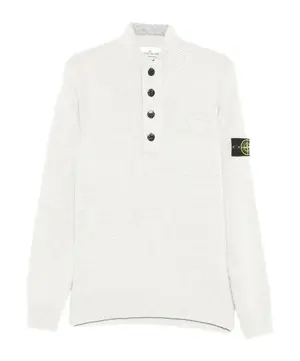 Stone Island Logo-patch Long-sleeve Sweater - Ivory