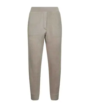 Brunello Cucinelli Ribbed Tapered Leg Trousers - Beige