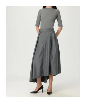 Brunello Cucinelli Asymmetrical Hem Midi Skirt