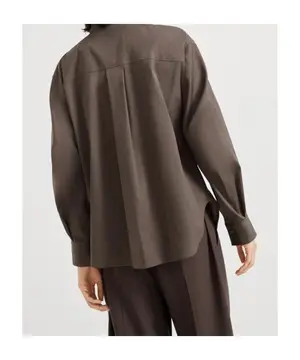 Brunello Cucinelli Long Sleeve Shirt With Peak Collar
