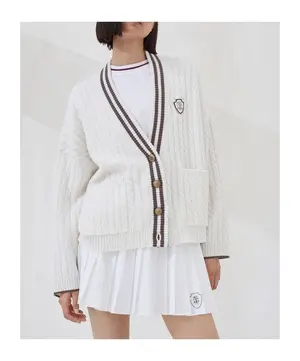 Brunello Cucinelli V-neck Braided Knit Cardigan