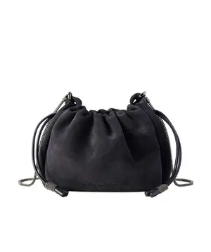Brunello Cucinelli Drawstring Shoulder Bag - Black