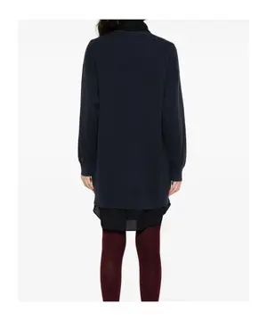 Brunello Cucinelli Ribbed Tie-neck Dress