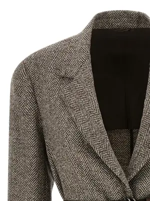 Brunello Cucinelli Peak Lapel Belted Blazer