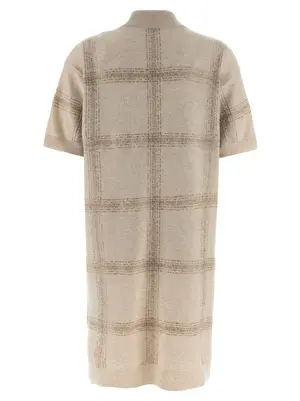 Brunello Cucinelli High Neck Knitted Mini Dress