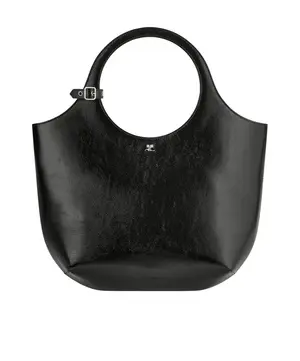 COURREGES Courrèges Medium Holy Naplack Leather Bag - Black