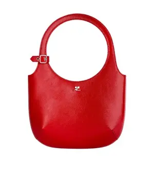 COURREGES Courrèges Holy Naplack Zipped Tote Bag - Ruby Red