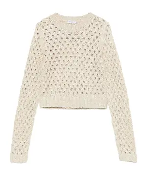Brunello Cucinelli Open-knit Sequin Embellishment Sweater - Beige