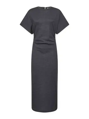 Brunello Cucinelli Slit Detailed Crewneck Dress - Black