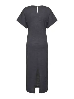 Brunello Cucinelli Slit Detailed Crewneck Dress