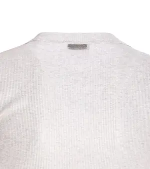 Brunello Cucinelli Ribbed-knit Short Sleeve Top