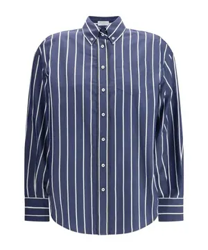 Brunello Cucinelli Striped Button-up Shirt - Blue