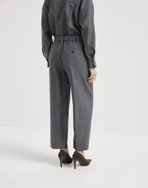 Brunello Cucinelli Pinstriped Cropped Pants