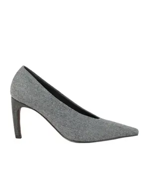 Brunello Cucinelli 85mm Flannel Pumps - Gray