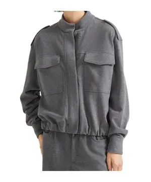 Brunello Cucinelli Flap-pocket Drawstring Bomber Jacket - Grey