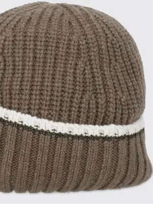 Brunello Cucinelli Knitted Hat With Stripe Detail
