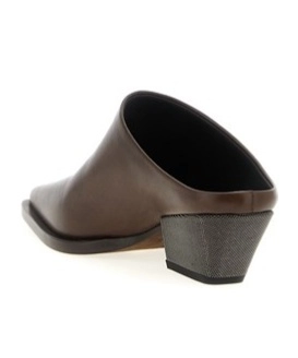 Brunello Cucinelli Square Toe Heeled Mules