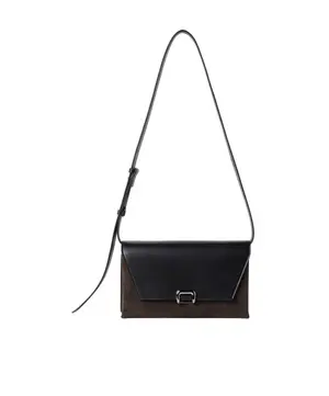 Brunello Cucinelli Sartorial Foldover Top Shoulder Bag - Black