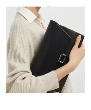 Brunello Cucinelli Sartorial Foldover Top Shoulder Bag
