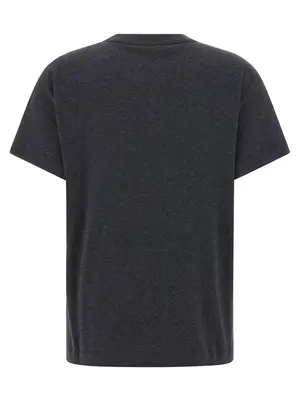 Brunello Cucinelli Dazzling Chalk Stripe Embroidered T-shirt