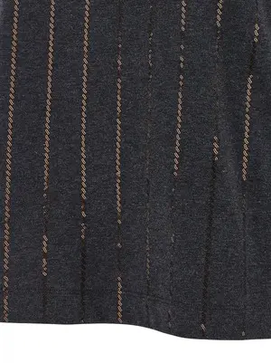 Brunello Cucinelli Dazzling Chalk Stripe Embroidered T-shirt