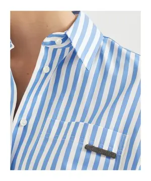 Brunello Cucinelli Striped Long Sleeved Shirt