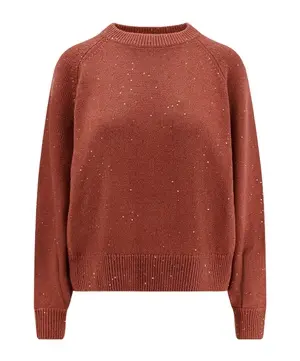 Brunello Cucinelli Sequin Embellished Knitted Jumper - Brown
