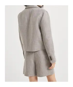 Brunello Cucinelli Single-breasted Pinstriped Blazer
