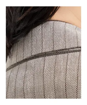 Brunello Cucinelli Single-breasted Pinstriped Blazer