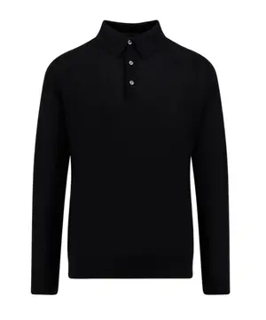 Kiton Ciro Buttoned Polo Shirt - Black