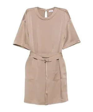 Brunello Cucinelli Belted Mini Dress - Nude