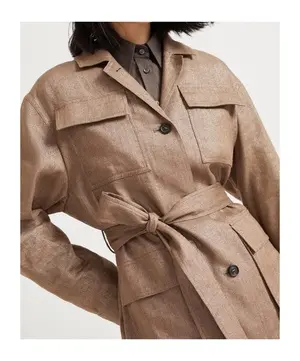 Brunello Cucinelli Long-sleeved Belted Jacket