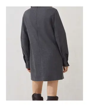 Brunello Cucinelli Long Sleeve Crewneck Dress