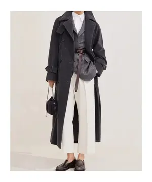 Brunello Cucinelli Corduroy Belted Double Breasted Coat